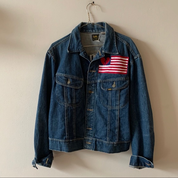 Lee | Jackets & Coats | Vintage Lee Distressed Embroidered Jean Jacket ...